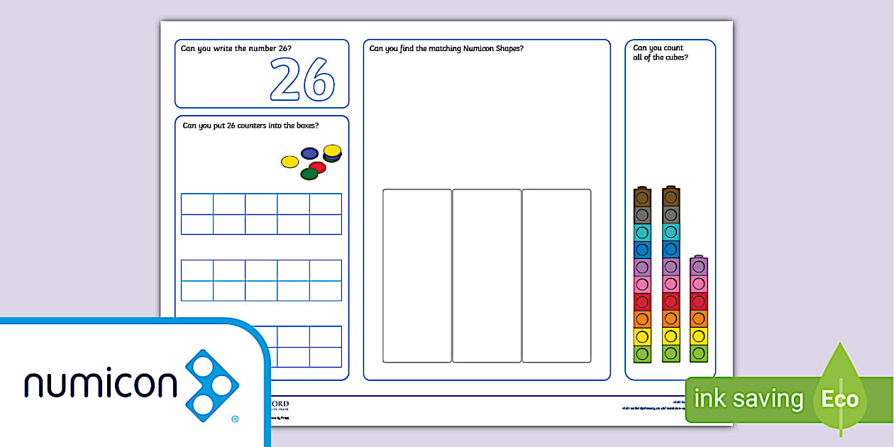 All About Number 26 Activity Mat with Numicon Shapes